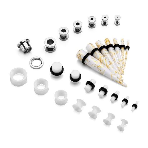 Professional Complete Ear Lobe Stretching Kit 2mm-10mm x58 Pieces (28 ...